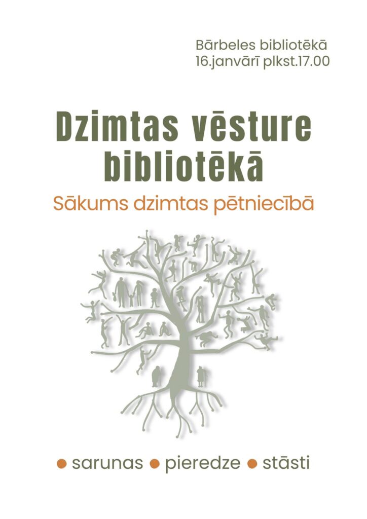 Tematiskā pēcpusdiena «Dzimtas vēsture bibliotēkā» Bārbelē ...